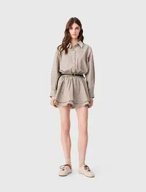 Maje Short Rhinestone Checked Dress