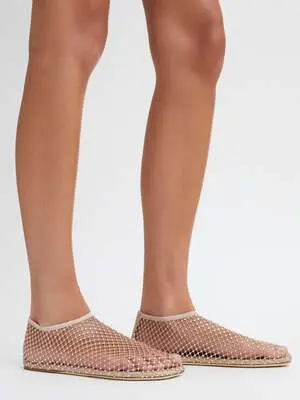 Christopher Esber Minette Embellished Mesh Ballerina Flats