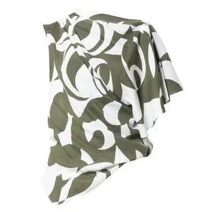 METAMORPHOZA Asymmetric Draped Top With Print - Green