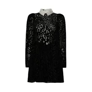 SVETA MILANO Oxford Leopard-pattern Velvet Dress