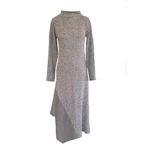 MIRIMALIST Grey / Pink Sunset Open-back Knit Dress - Grey/pink