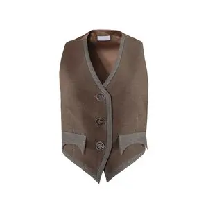 VESTIAIRE D'UN OISEAU LIBRE Neutrals Wool Vest - Brown/gray