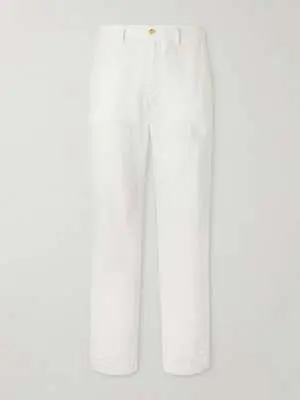 Polo Ralph Lauren Straight-leg Cotton And Linen Blend Woven Trousers - White
