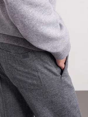 TOM FORD Straight-leg Herringbone Drawstring Trousers