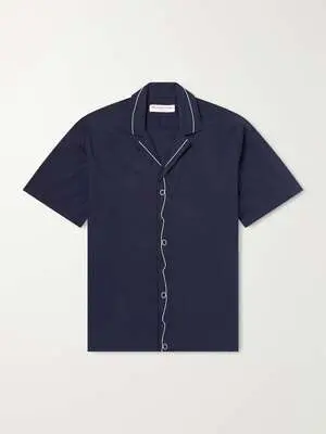 Orlebar Brown Maitan Embroidered Cotton Shirt