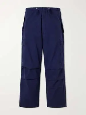 Polo Ralph Lauren Wide-leg Cotton-canvas Cargo Trousers - Navy