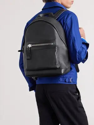 TOM FORD Buckley Full-grain Leather Backpack - Black