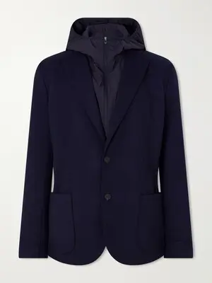 Sease Hodded Virgin Wool Blazer - Blue
