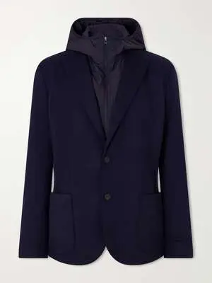 Sease Hodded Virgin Wool Blazer - Navy