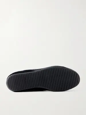 Rick Owens Paneled Pony Hair Lace-up Sneakers