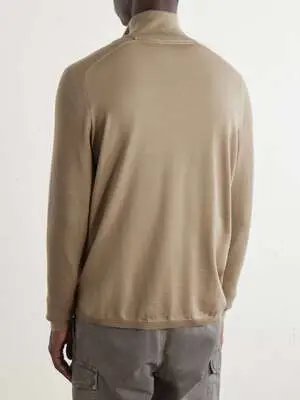 Sease Waffle Turtle-neck Wool-knitted Sweater