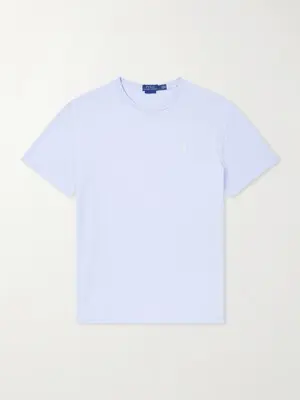 Polo Ralph Lauren Logo-embroidered Cotton-jersey T-shirt - Blue