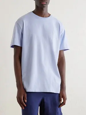 Polo Ralph Lauren Logo-embroidered Cotton-jersey T-shirt - Blue