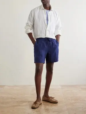 Polo Ralph Lauren Straight-leg Linen Shorts - Blue