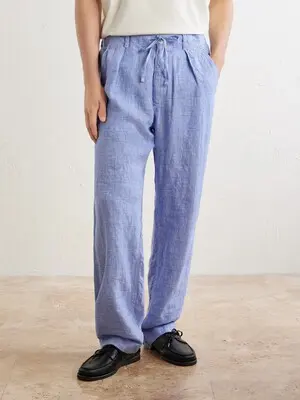 Polo Ralph Lauren Wide-leg Checked Linen Trousers