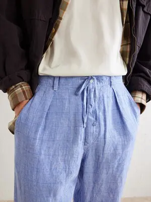 Polo Ralph Lauren Wide-leg Checked Linen Trousers