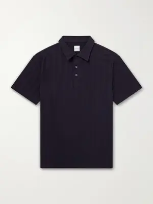 Paul Smith Organic Herringbone Cotton-piqué Polo Shirt - Blue