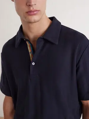 Paul Smith Organic Herringbone Cotton-piqué Polo Shirt
