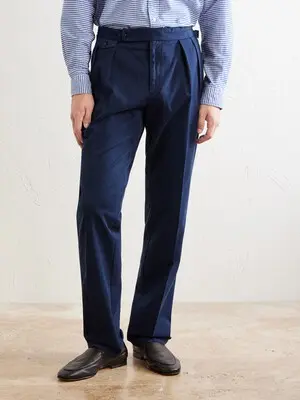 Polo Ralph Lauren Pleated Cotton-blend Trousers