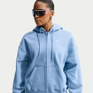 Nike Studio Fleece Medium Weight Oversized Full-zip Hoodie - Blue