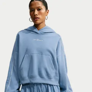 Nike Studio Fleece Medium Weight Cropped Pullover Hoodie - Blue