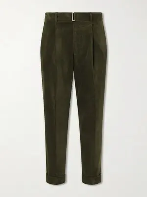 Officine Générale Hugo Straight-leg Cotton-blend Corduroy Trousers - Green