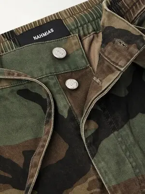NAHMIAS Wide-leg Printed Cotton Shorts