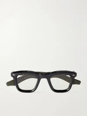 JACQUES MARIE MAGE Leclair Square Frame Acetate Glasses - Black