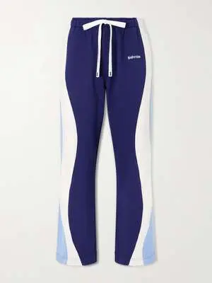 NAHMIAS Ollie Wide-leg Striped Cotton-jersey Sweatpants - Navy