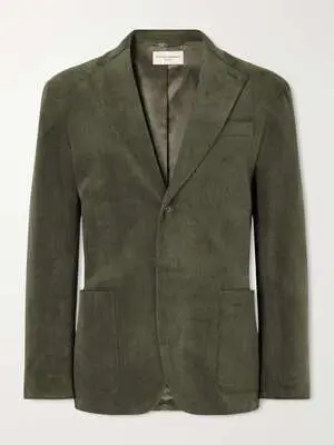 Officine Générale Michel Cotton-blend Corduroy Suit Jacket - Green