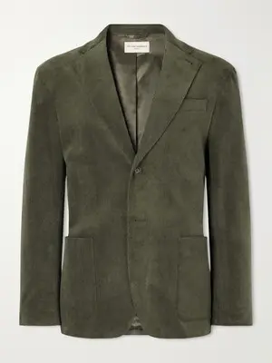 Officine Générale Michel Cotton-blend Corduroy Suit Jacket - Green