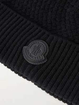 Moncler Logo-appliquéd Wool And Cashmere-blend Beanie