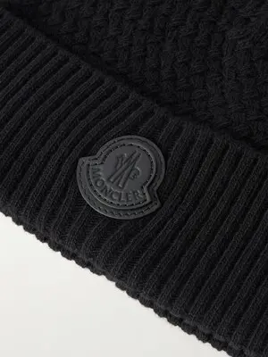 Moncler Logo-appliquéd Wool And Cashmere-blend Beanie
