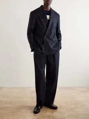 Officine Générale Merrick Wool, Cashmere And Silk-blend Double-breasted Suit Jacket