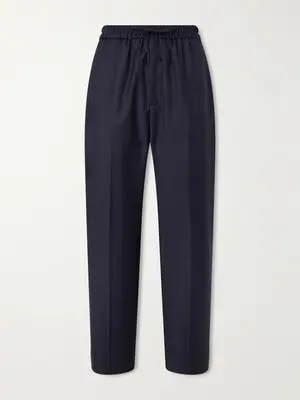 Officine Générale Straight-leg Wool, Cashmere And Silk-blend Suit Trousers - Blue