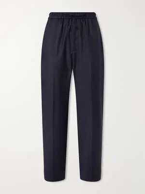 Officine Générale Nilson Straight-leg Wool, Cashmere And Silk-blend Suit Trousers - Navy