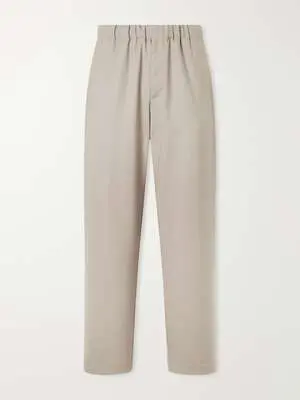 LARDINI Straight-leg Stretch-wool Flannel Trousers