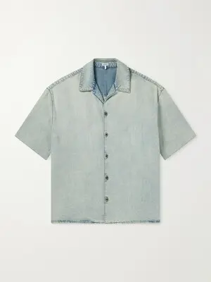 Loewe Camp-collar Denim Shirt - Blue