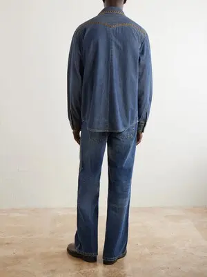 MANAAKI Tukutuku Embroidered Denim Shirt