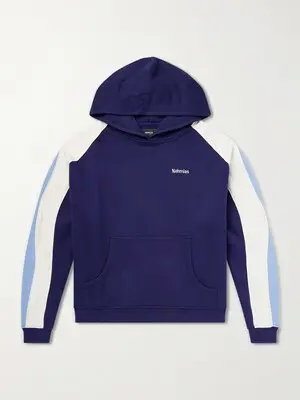 NAHMIAS Embroidered Cotton-jersey Hoodie - Blue