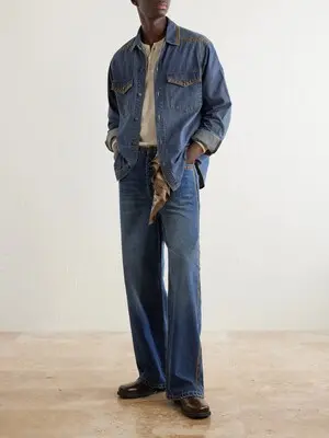 MANAAKI Straight-leg Embroidered Organic Jeans