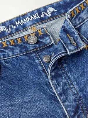 MANAAKI Straight-leg Embroidered Organic Jeans