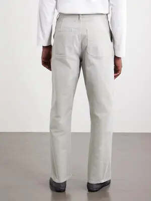 MAISON MARGIELA Wide-leg Paint-splattered Cotton-canvas Trousers