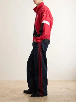 NAHMIAS Destroyed Wide-leg Striped Jeans