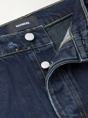 NAHMIAS Destroyed Wide-leg Striped Jeans