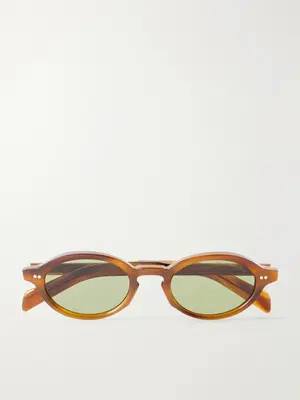 CUTLER AND GROSS Oval-frame Acetate Sunglasses - Tortoiseshell