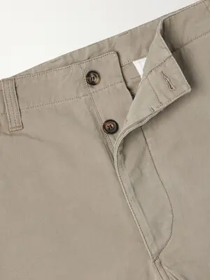 DRAKE'S Wide-leg Cotton-twill Chinos