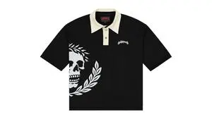 GODSPEED Victor Oversized Crest Polo Shirt - Black