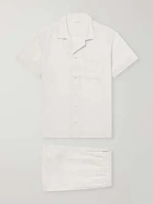 Derek Rose Milan 31 Floral-print Linen Pyjama Set - Neutral