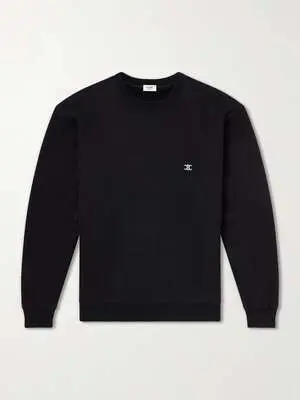 Celine Triomphe-embroidered Cotton-jersey Sweatshirt